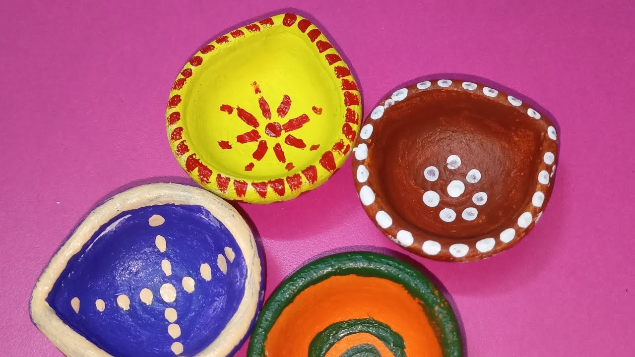 diya decoration#easy craft#Diwali decoration#Diya painting - YouTube