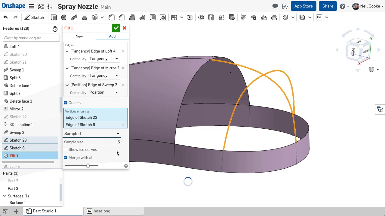 Fill Surface Guides | What's New in Onshape - October 19, 2017 - YouTube