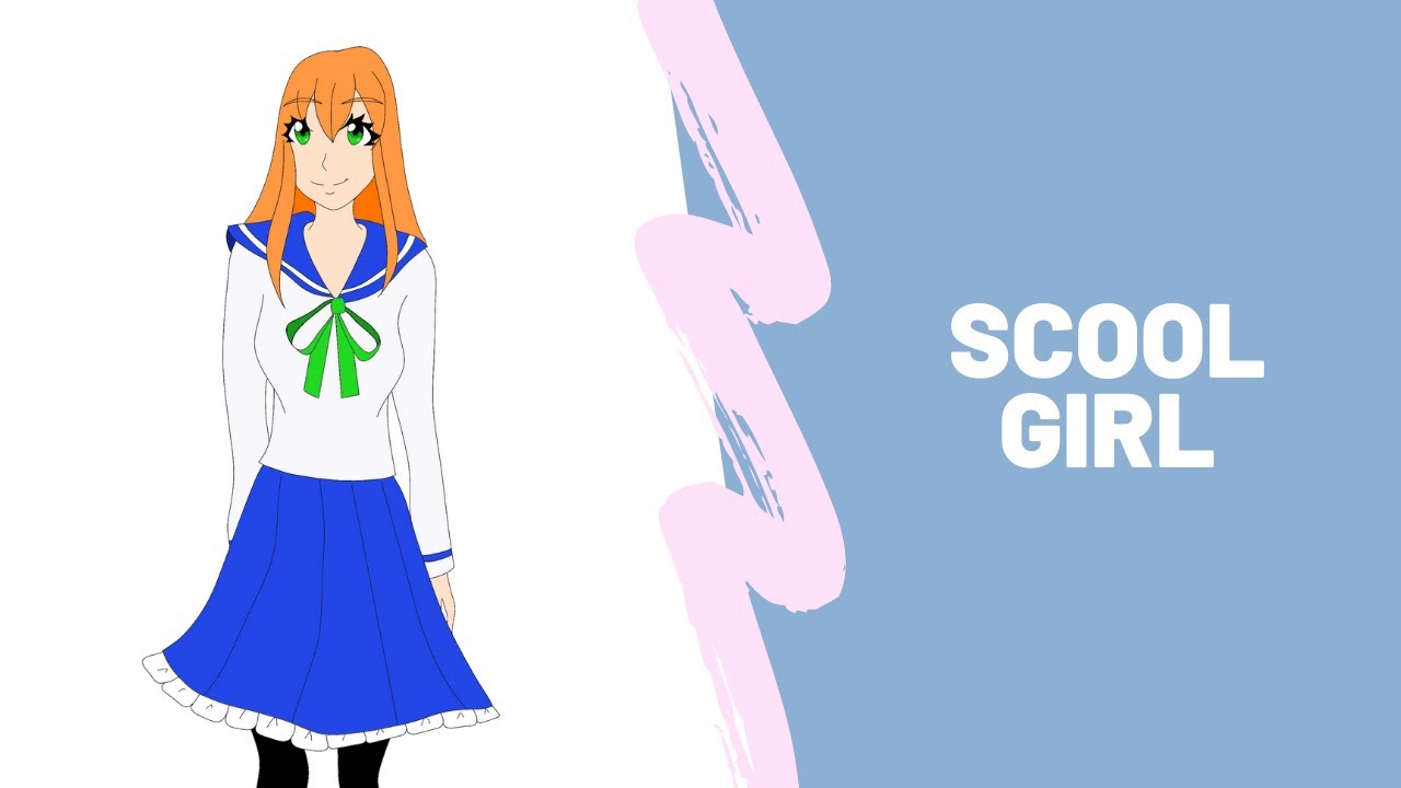 Anime School Girl Design Speedpaint (Autodesk Sketchbook) - YouTube