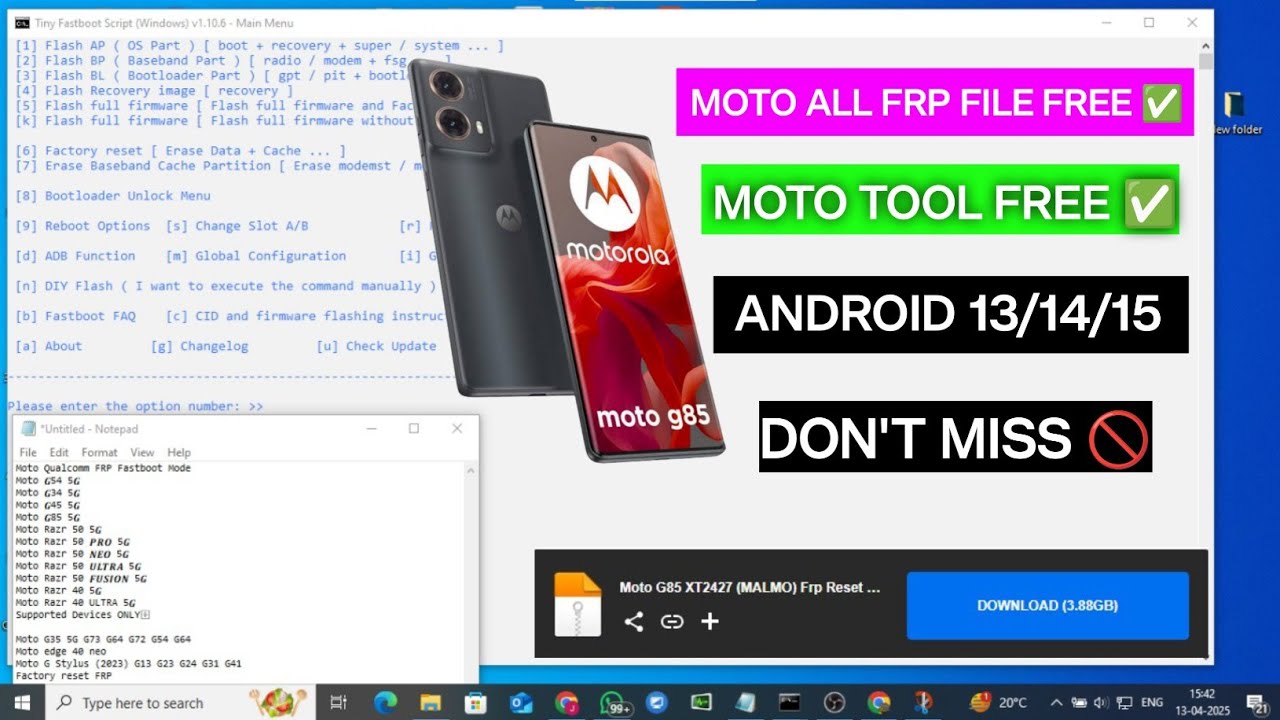 All Moto Frp Tool Free Enjoy 😍 Android 13/14/15 Suported 100% Working ...