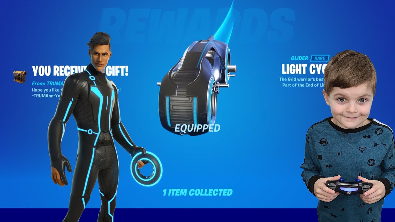 TRUMAnn Giving His 7 Year Old Kid NEW TRON LEGACY Fortnite Skin! (NEW ...