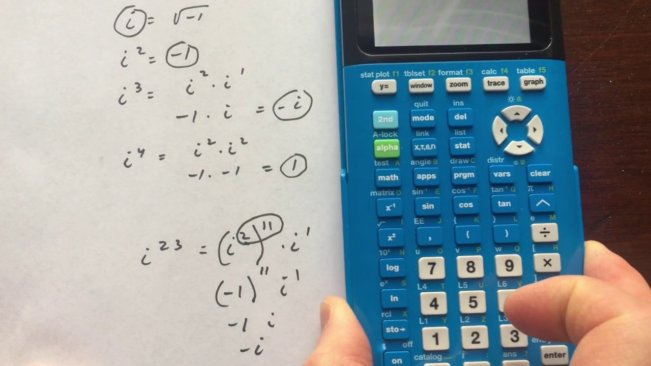 Rewriting Powers Of I Using Calculator Ti84 Imaginary Numbers YouTube