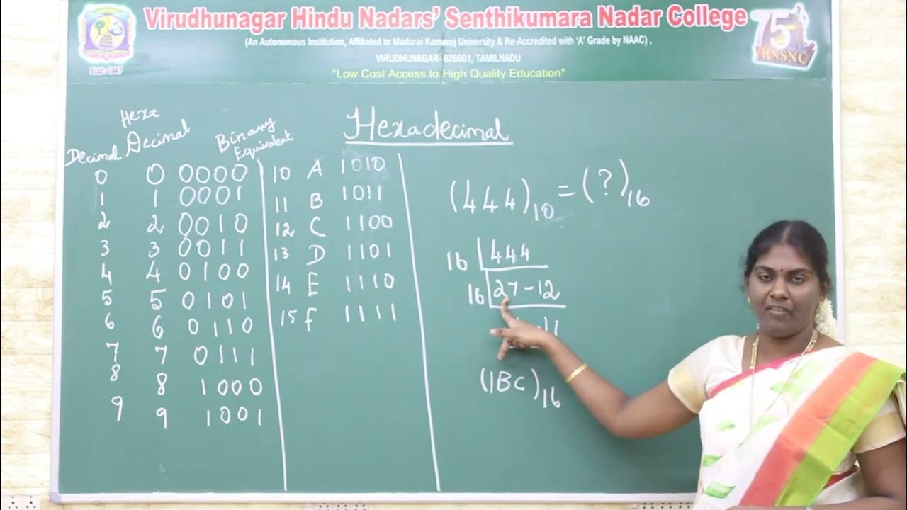 Number Conversion Hexadecimal | Fundamentals of Computers | V.H.N.S.N.College (Autonomous) - YouTube
