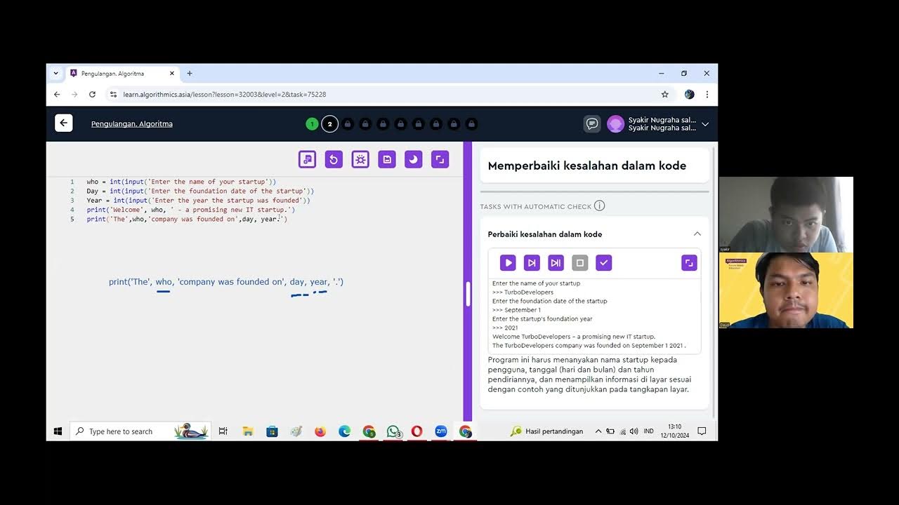 Algorithmics Python Pro Tahum Kedua Pengulangan. Algoritma dan struktur data | Syakir - YouTube