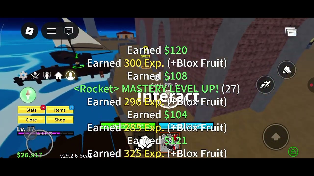 Rocket fruit | island 3 lvl 30-60 | rocket fruit only challenge BLOX ...
