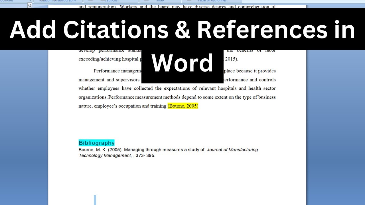 How to Add Citations & References in Word - YouTube