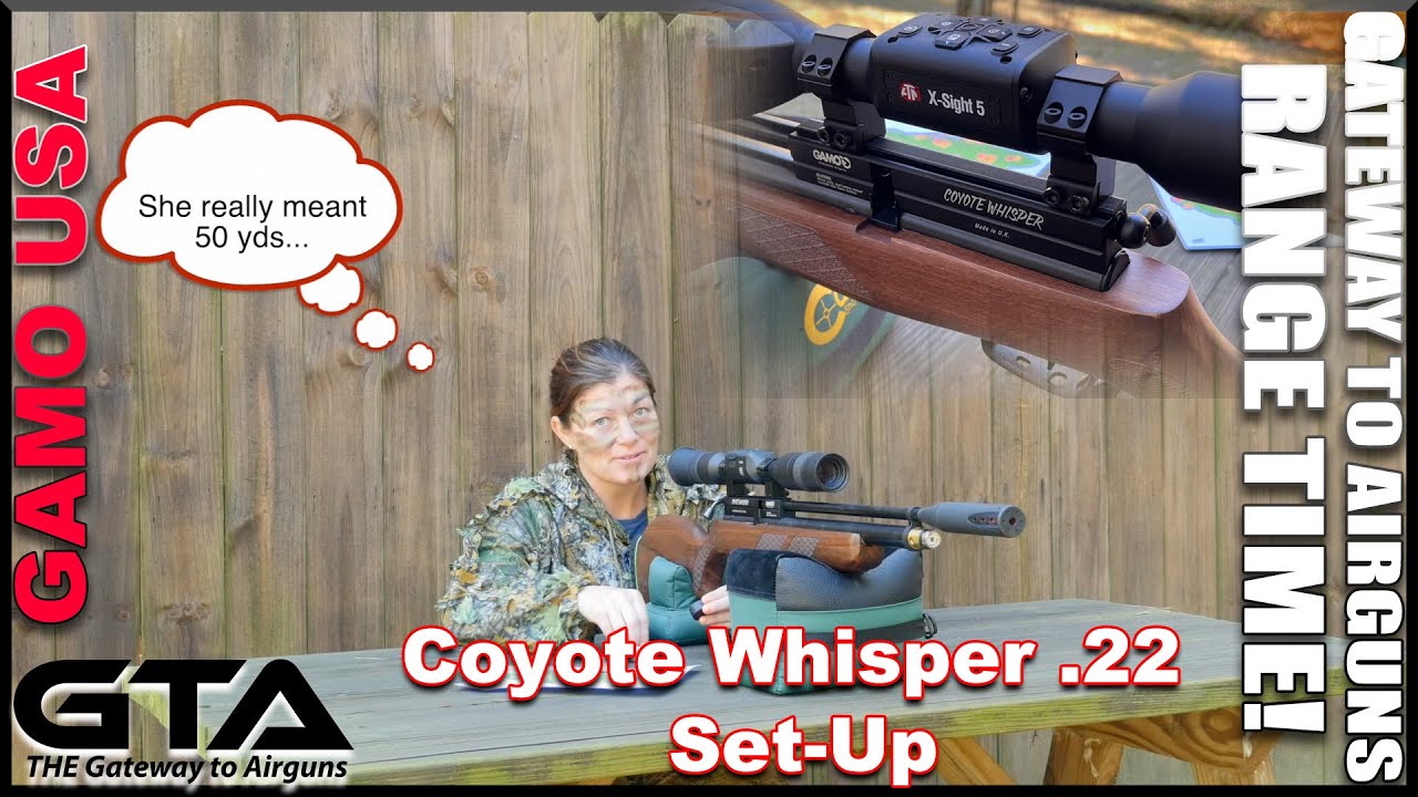 GAMO COYOTE WHISPER .22 – Set Up – Gateway to Airguns Range Time - YouTube
