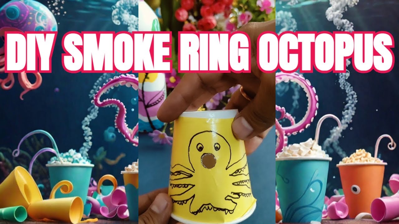 Paper Cup Octopus Creates MAGIC SMOKE RINGS #handmade #handicraft # ...
