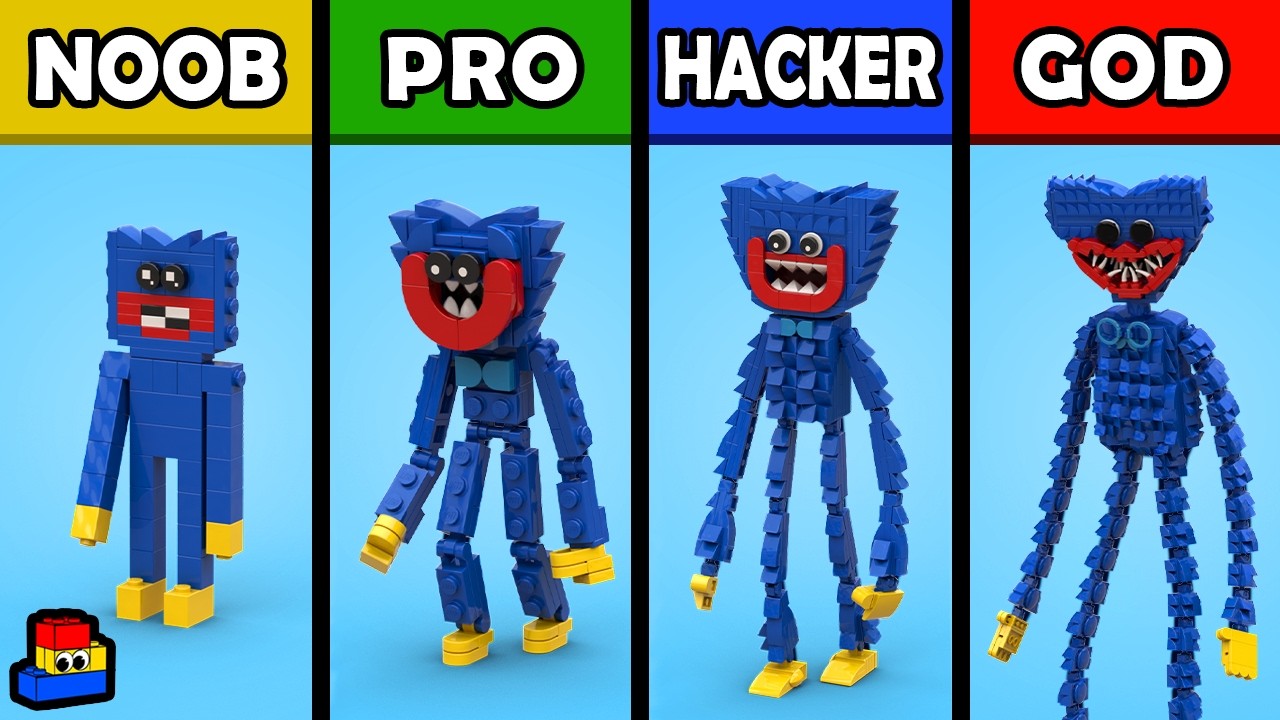 LEGO Poppy Playtime: Huggy Wuggy - UPDATED (Noob, Pro, Hacker, and GOD ...