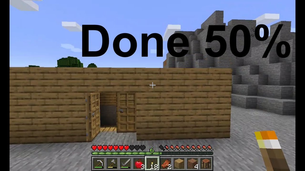 Minecraft / First Day Survival build a house / MecFrost - YouTube