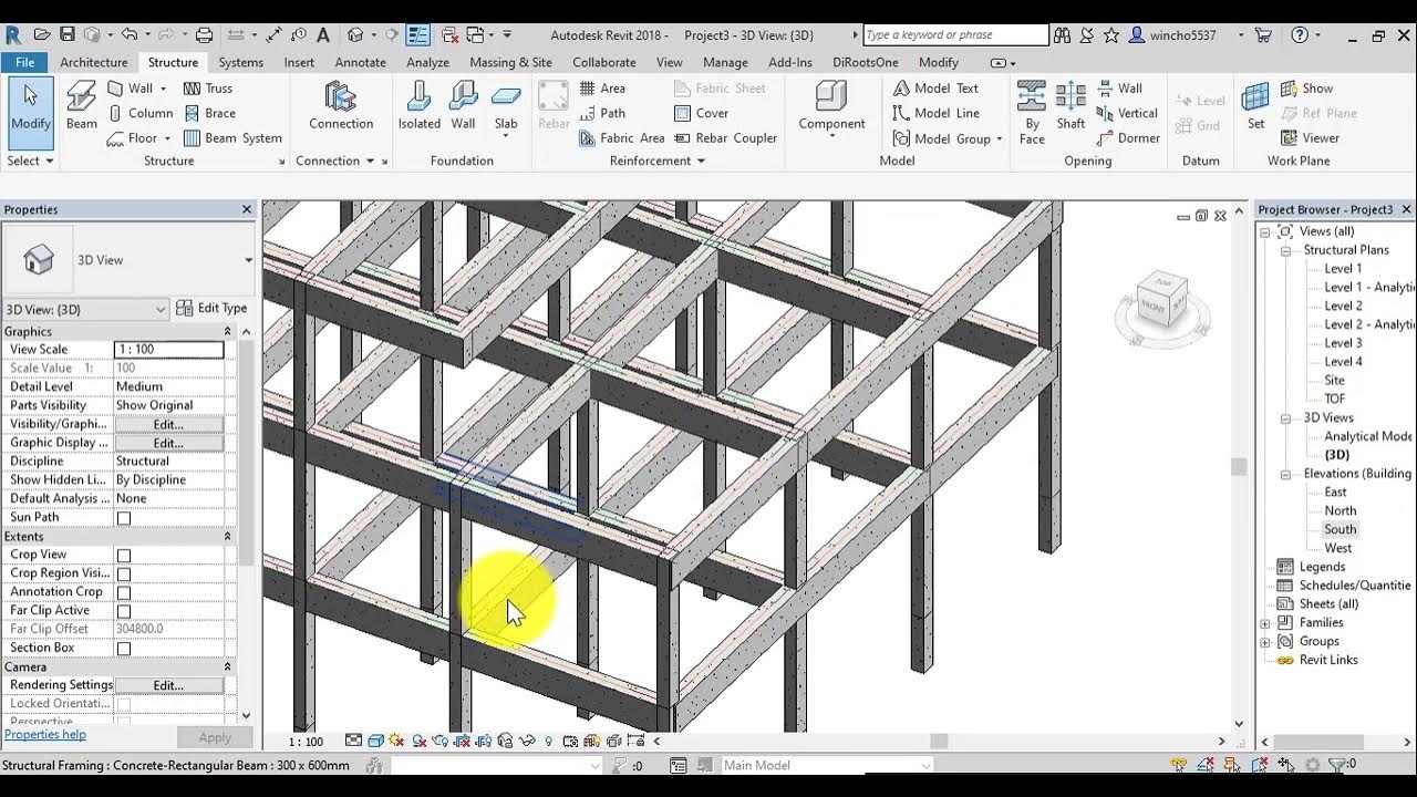 Revit Structure Model of Building Part1 - YouTube