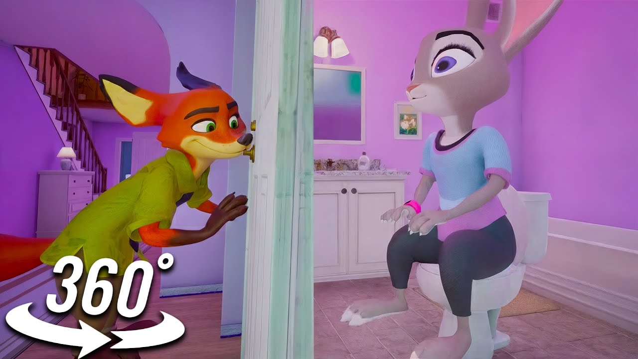360° Zootopia: Nick Wilde Caught Watching Judy Hopps in Toilet| VR 8K ...