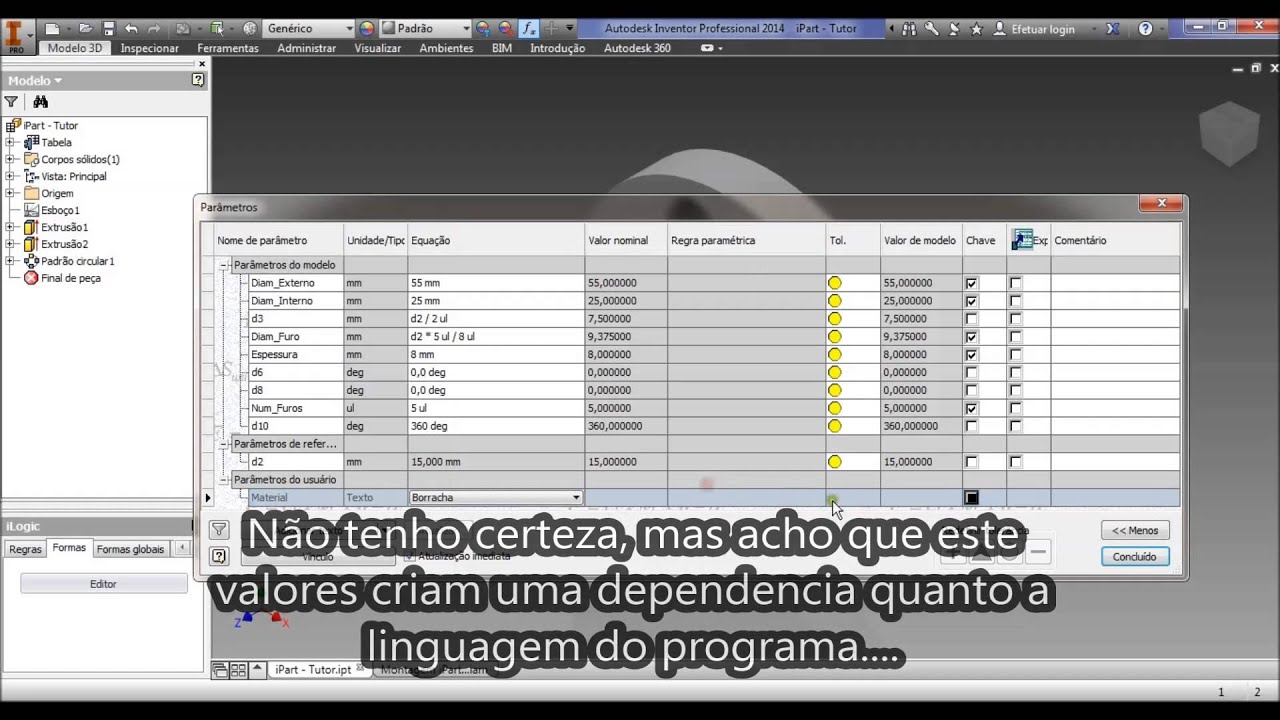 Autodesk Inventor - iParts do Basico ao Avançado - YouTube