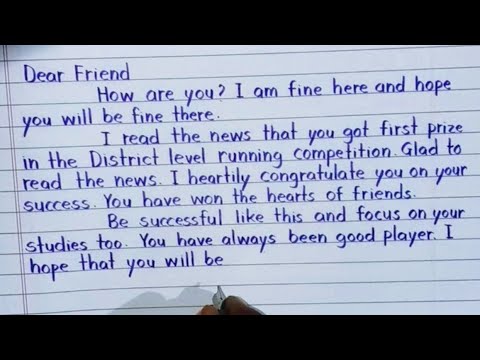 A letter to your friend congratulate him on his success || Letter ...