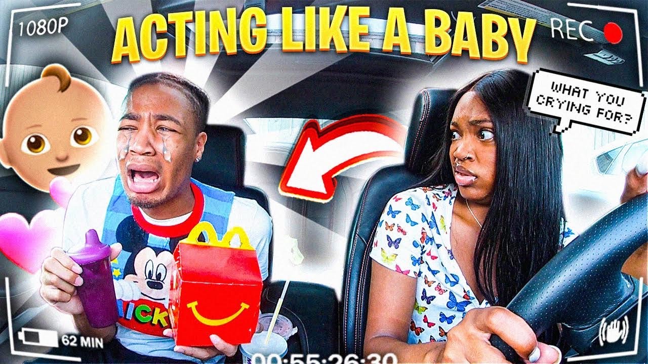 Acting Like A "BABY" To See How My GIRLFRIEND Reacts...*HILARIOUS ...