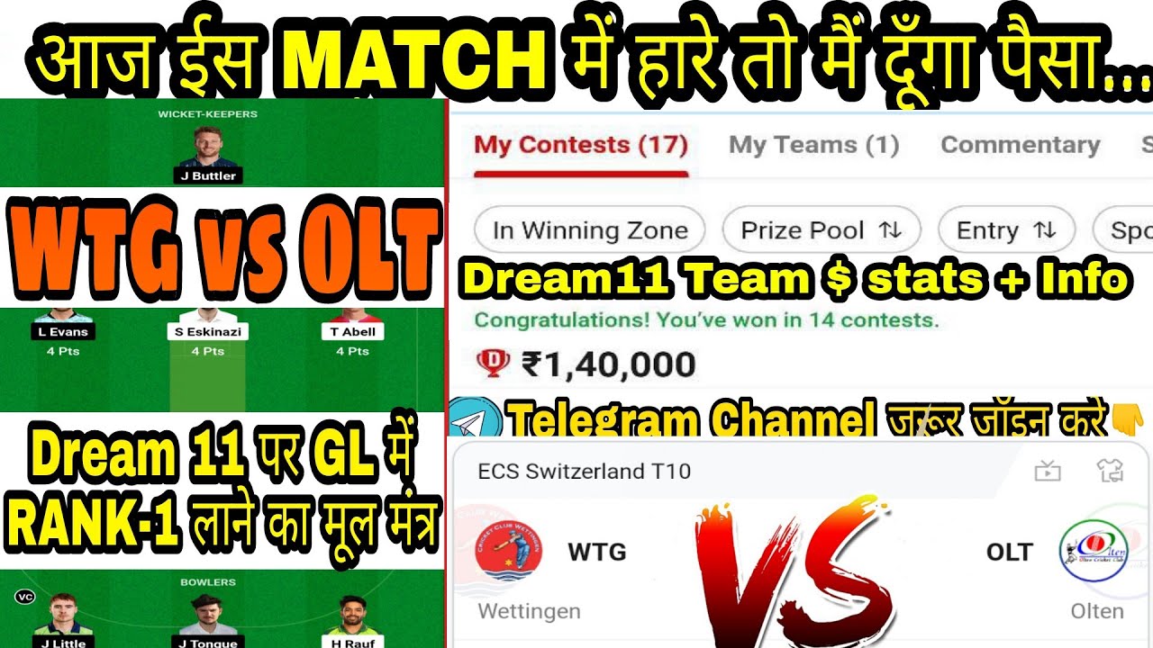 WTG vs OLT DREAM11 TEAM | WTG vs OLT PREDICTION | WTG vs OLT TODAY DREAM11 TEAM | WTG vs OLT ...