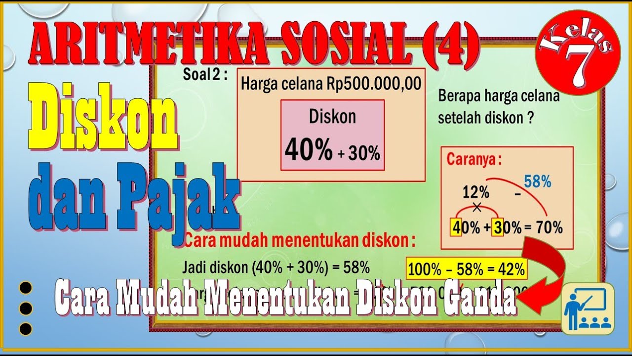 Aritmetika Sosial Kelas 7 - Diskon dan Pajak, Cara Mudah Menentukan ...
