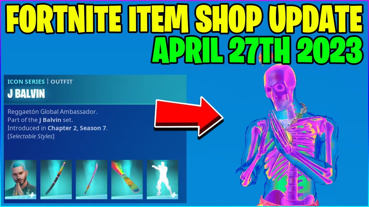 Fortnite Item Shop J BALVIN IS BACK + *RARE* SPIKECLONE PICKAXE! [April ...