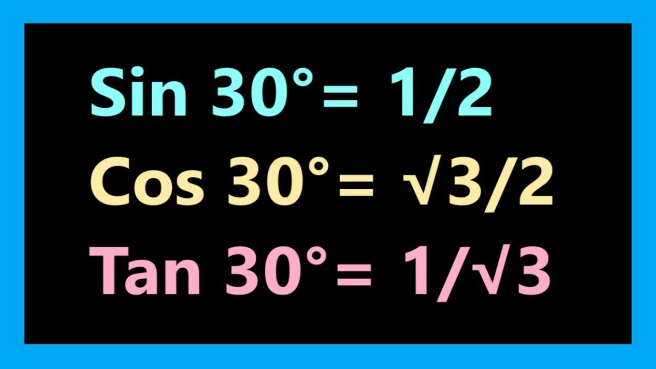 Value of Sin30° || Value of Cos30° || Value of Tan30°|| Trigonometry - YouTube