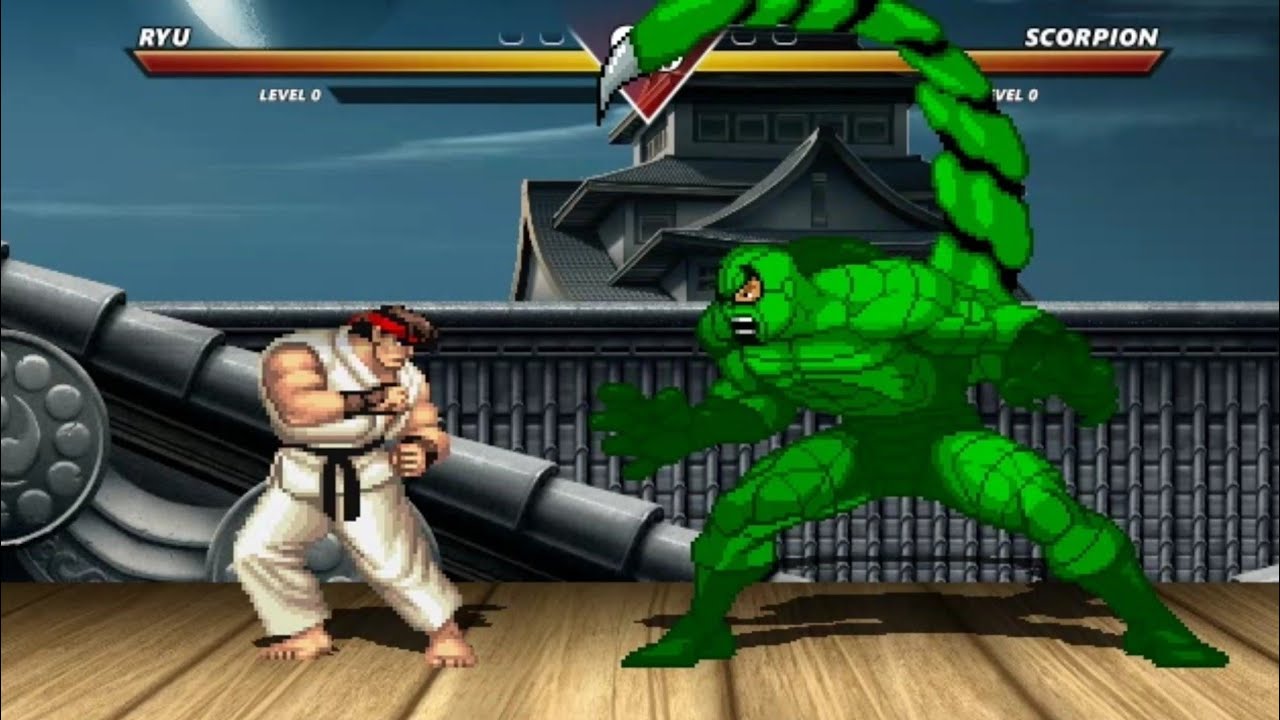 RYU VS SCORPION - VERY INCREDIBLY EXCITING FIGHT ! - YouTube