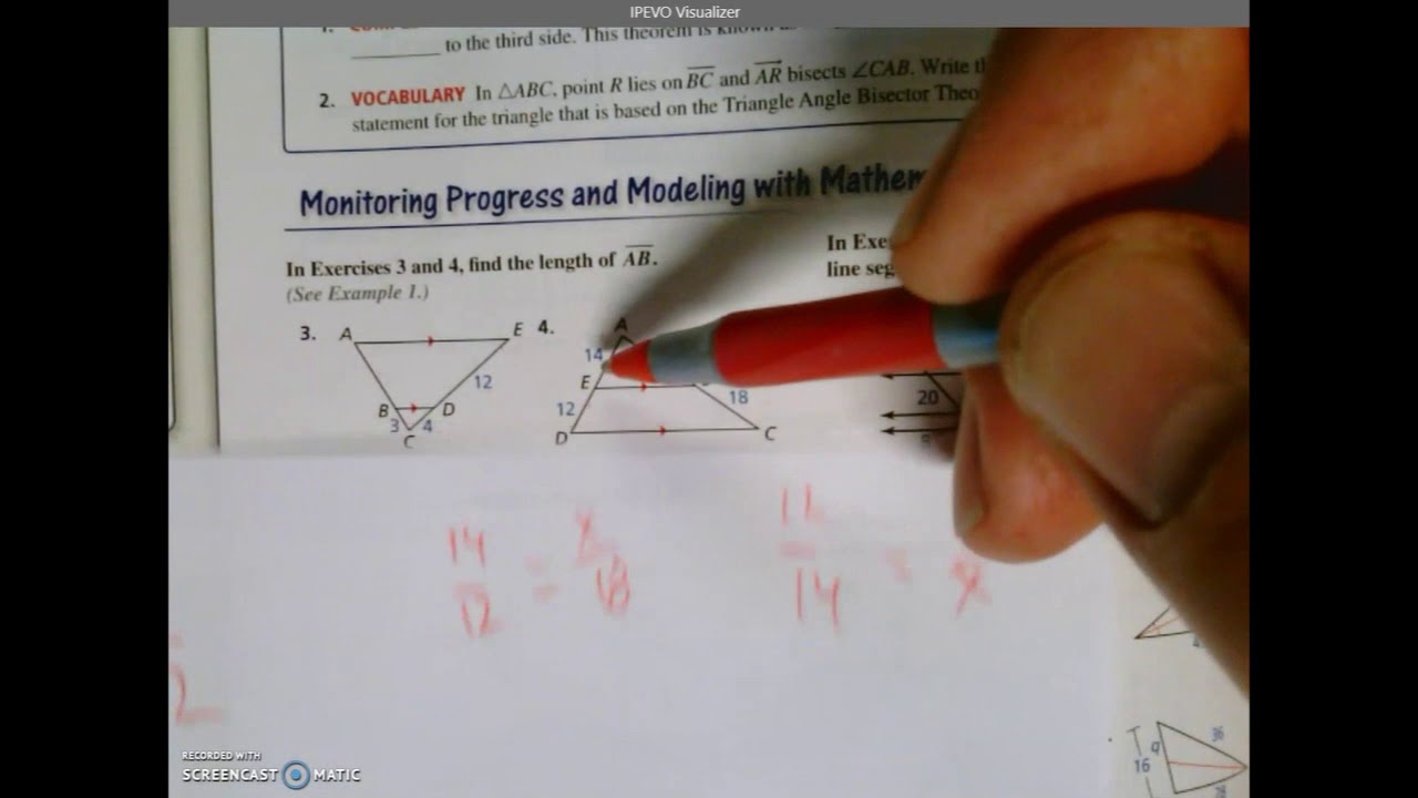 Triangle Proportionality Theorem Examples Youtube