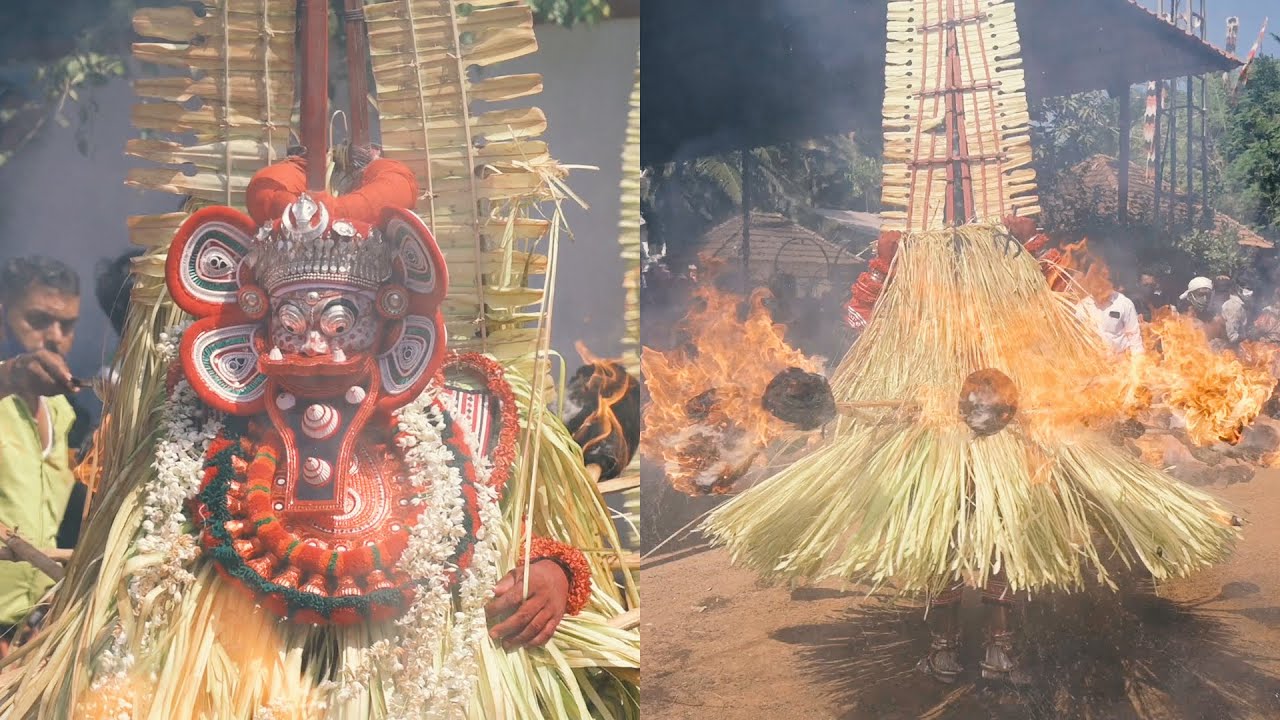 Agni Kandakarnan Thira | Theyyam | Theyyam Play With Fire | Kandothu ...