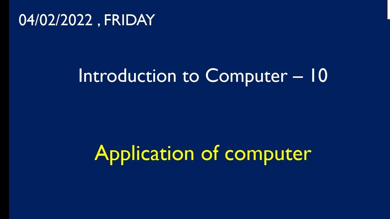 Introduction To Computer 10 Application Of Computer In Hindi introduction-to-computer-10-application-of-computer-in-hindi