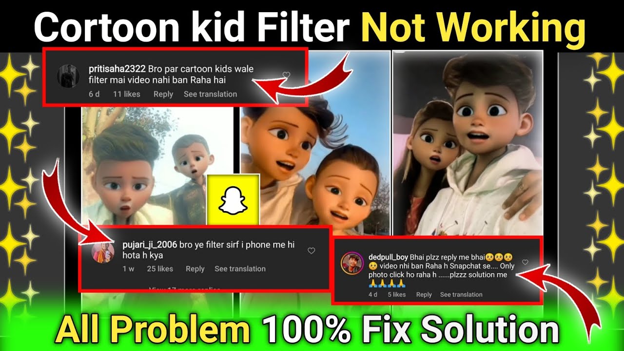 Problem Fix Snapchat Cartoon Kid Not Work2024😱 | How To Fix Solution ...
