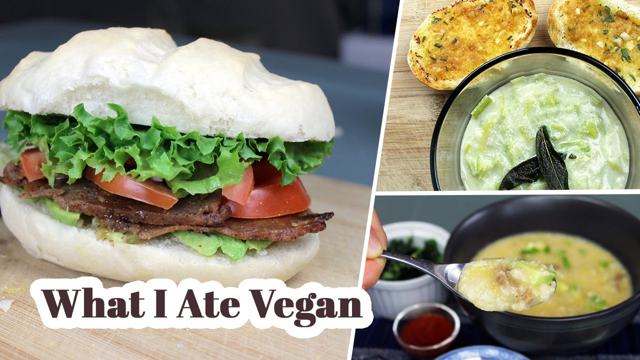 What I Ate In A Day VEGAN #17 // Vegan "Lean Pork Century Egg" Congee ...