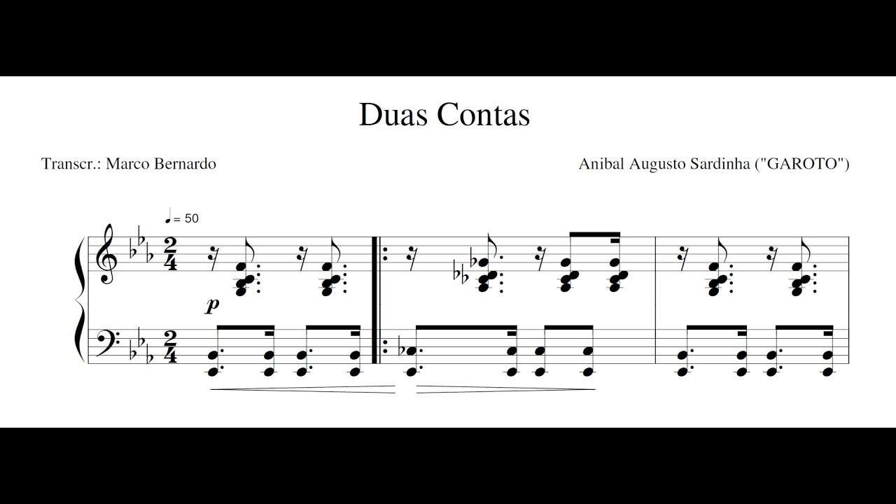 Garoto - Duas contas (transcr. Marco Bernardo) (Marco Bernardo, piano) - YouTube