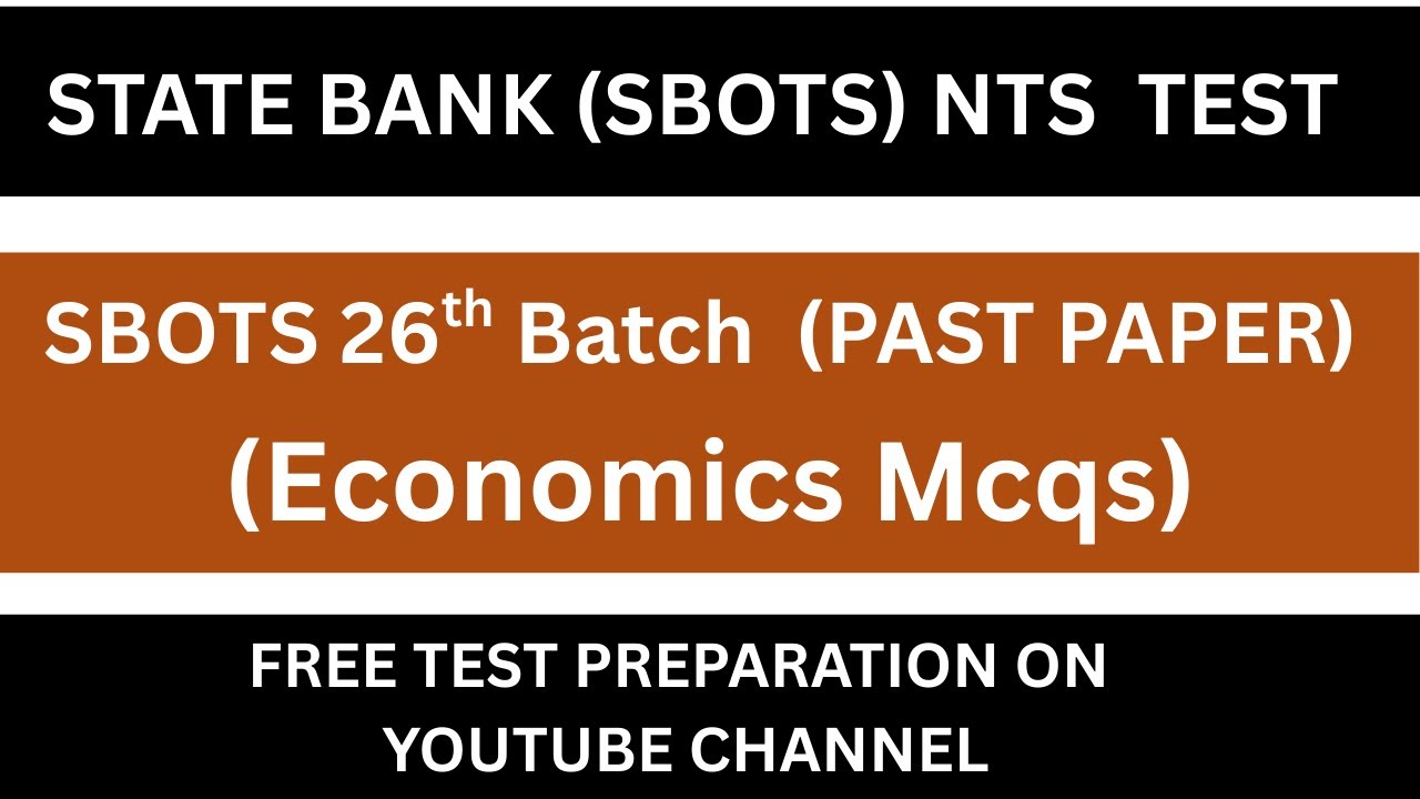 State Bank SBOTS 26th Batch Past Paper || SBOTS Past Papers || State ...