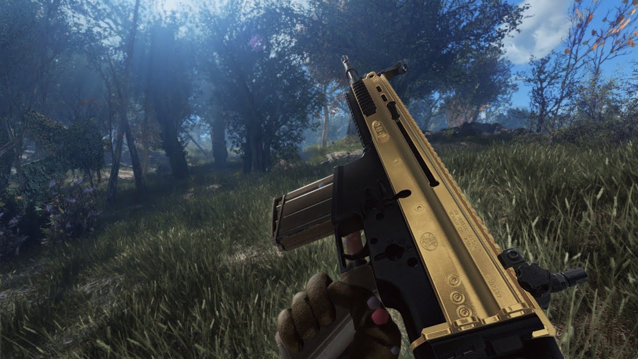 Fallout 4 EFT SCAR-H GOLD SKIN - YouTube