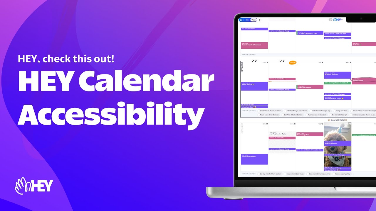 New in HEY: Accessibility improvements to HEY Calendar - YouTube