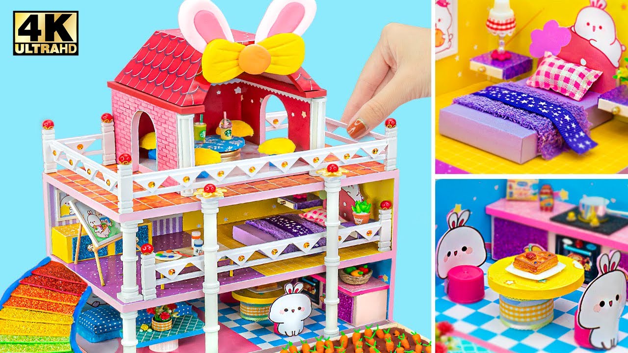 Build Three Story Dream Rabbit Villa with Garage from Cardboard for ...