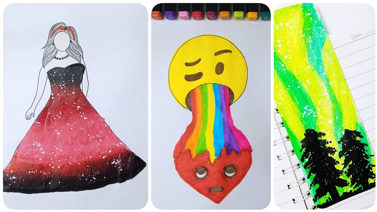 COOL Art Hacks 😎 || Easy Art tips || painting ideas || Drawing ...