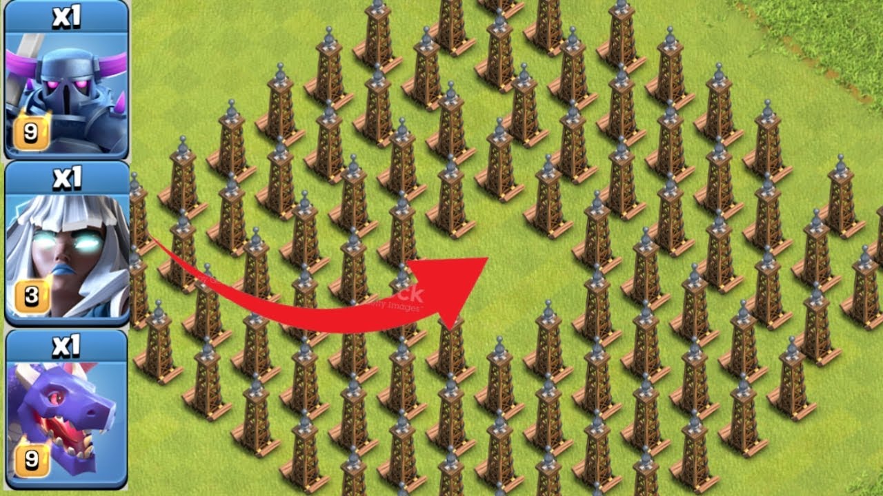HIDDEN TESLA BASE VS MOST HITPOINT TROOPS // COC - YouTube