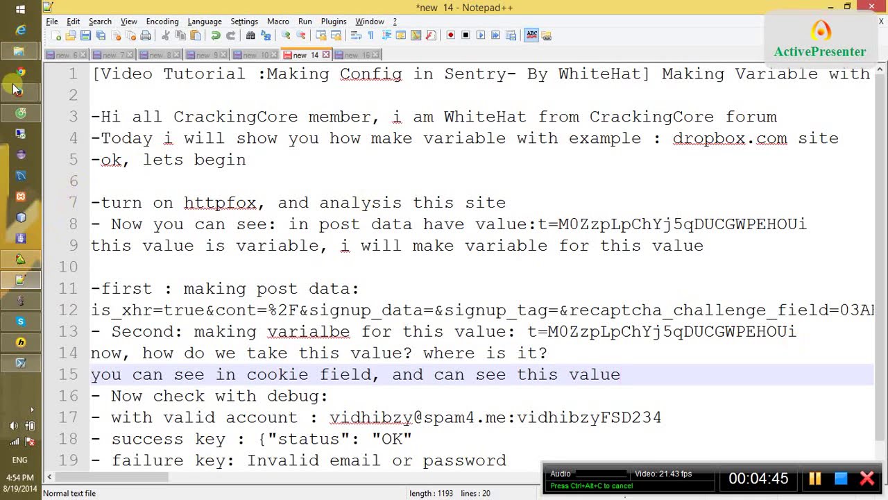 Sentry Mba Cookie Variable To Post Data Guide. - YouTube