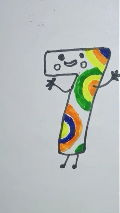 How To Draw Cute Number 7 🥰for beginners #Draw 7 - YouTube