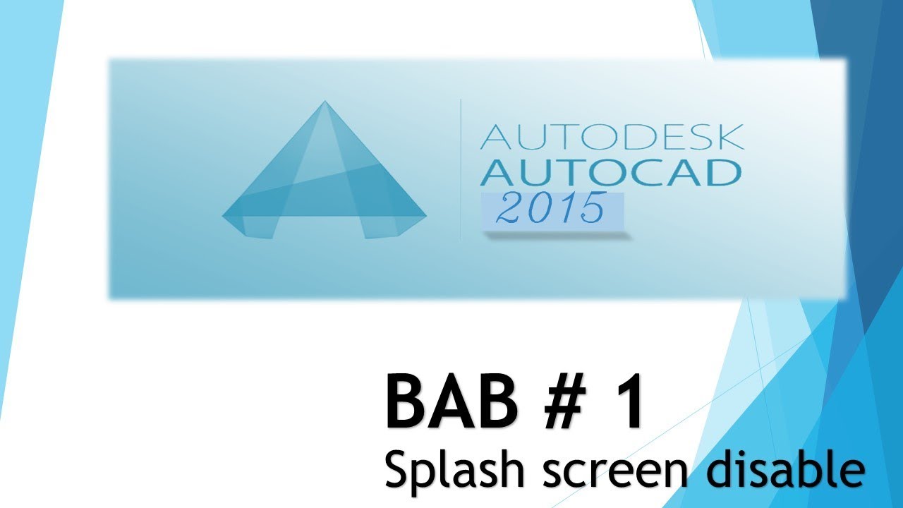 AUTOCAD disabled splash screen - YouTube