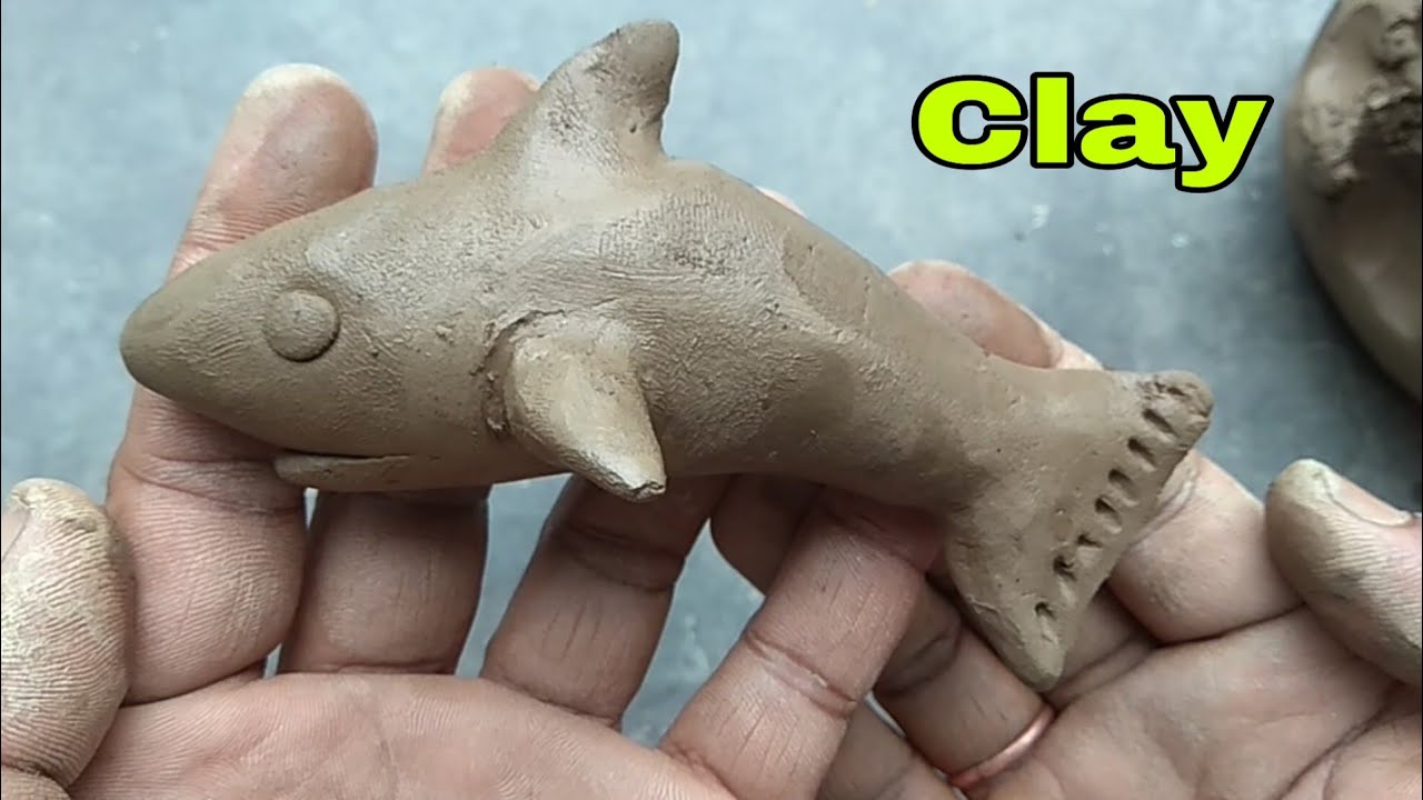 How to make a clay shark at home | timi mach | how to make shark making ...