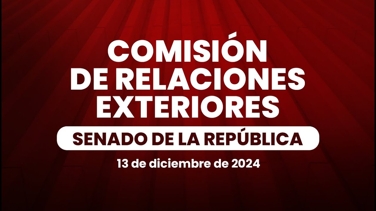 🔴Reunión de la Comisión de Relaciones Exteriores del Senado 13/12/2024 ...