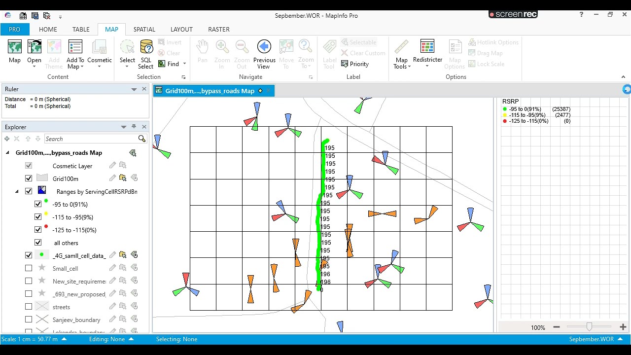 How to Make 100m 200m 500m 1Km Grid in Mapinfo Pro-16v - YouTube