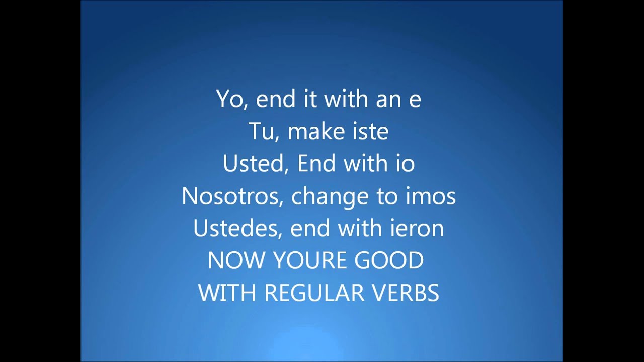 Preterite Verb Song Spanish - YouTube