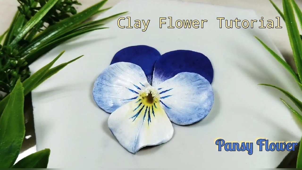 CLAY FLOWER TUTORIAL FOR BEGINNERS | pansy flower | LoviCraft - YouTube