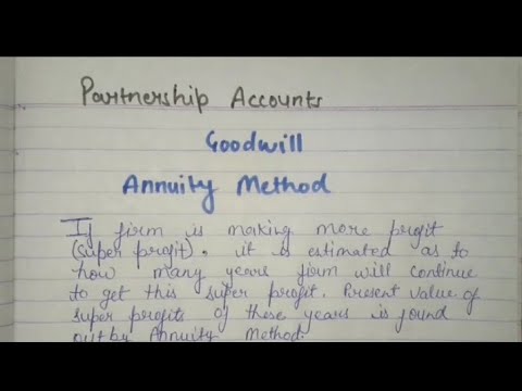 Partnership | Class 12th | Goodwill Annuity Method | Calculation Of ...