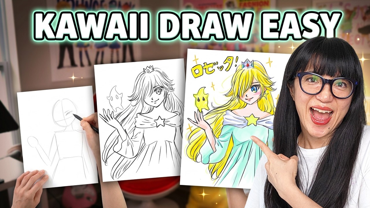 How to Draw Princess Rosalina Cute and Easy Manga | Super Mario Galaxy ...