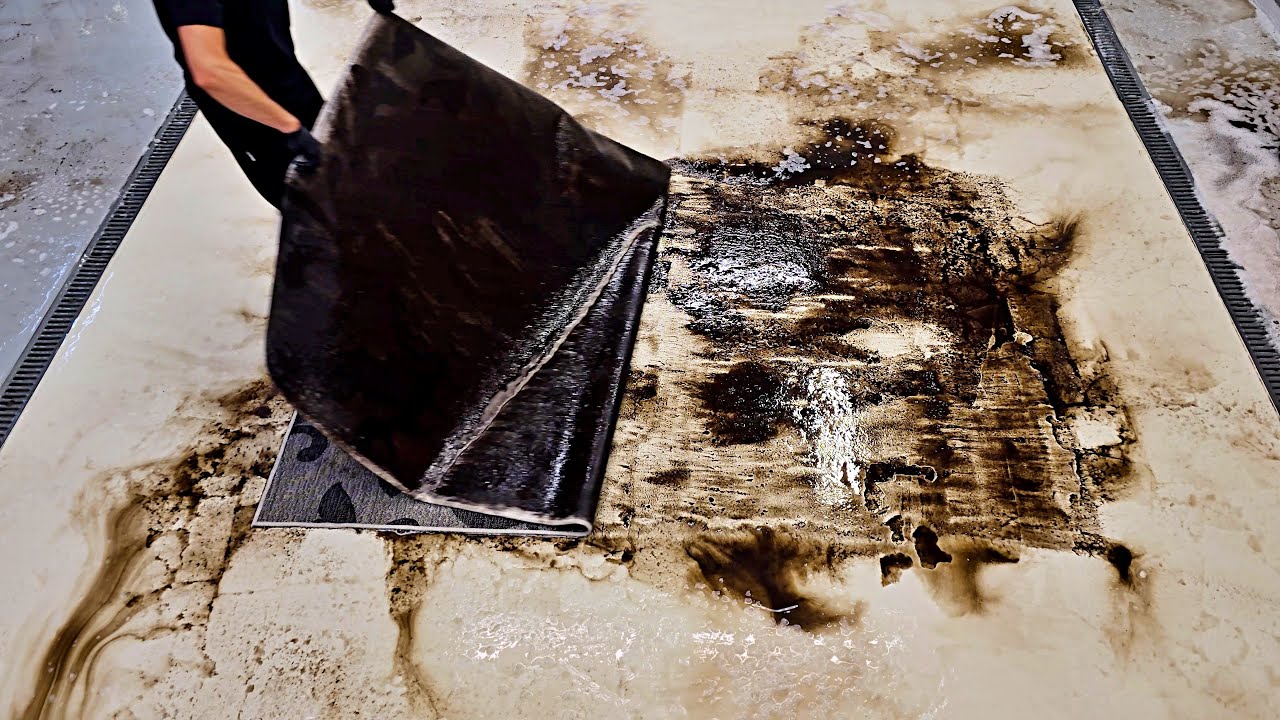 Feel the brain tingling as we scrape this carpet | ASMR carpet cleaning ...