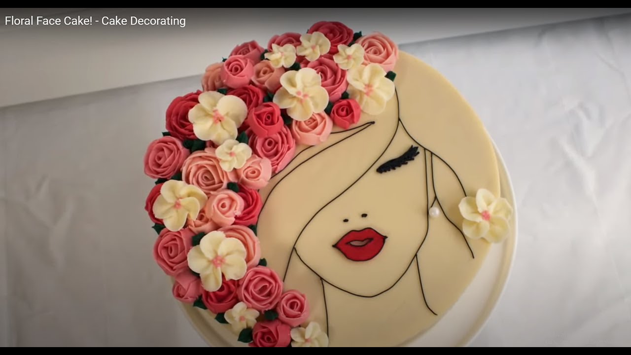 Floral Face Cake! - Cake Decorating - YouTube