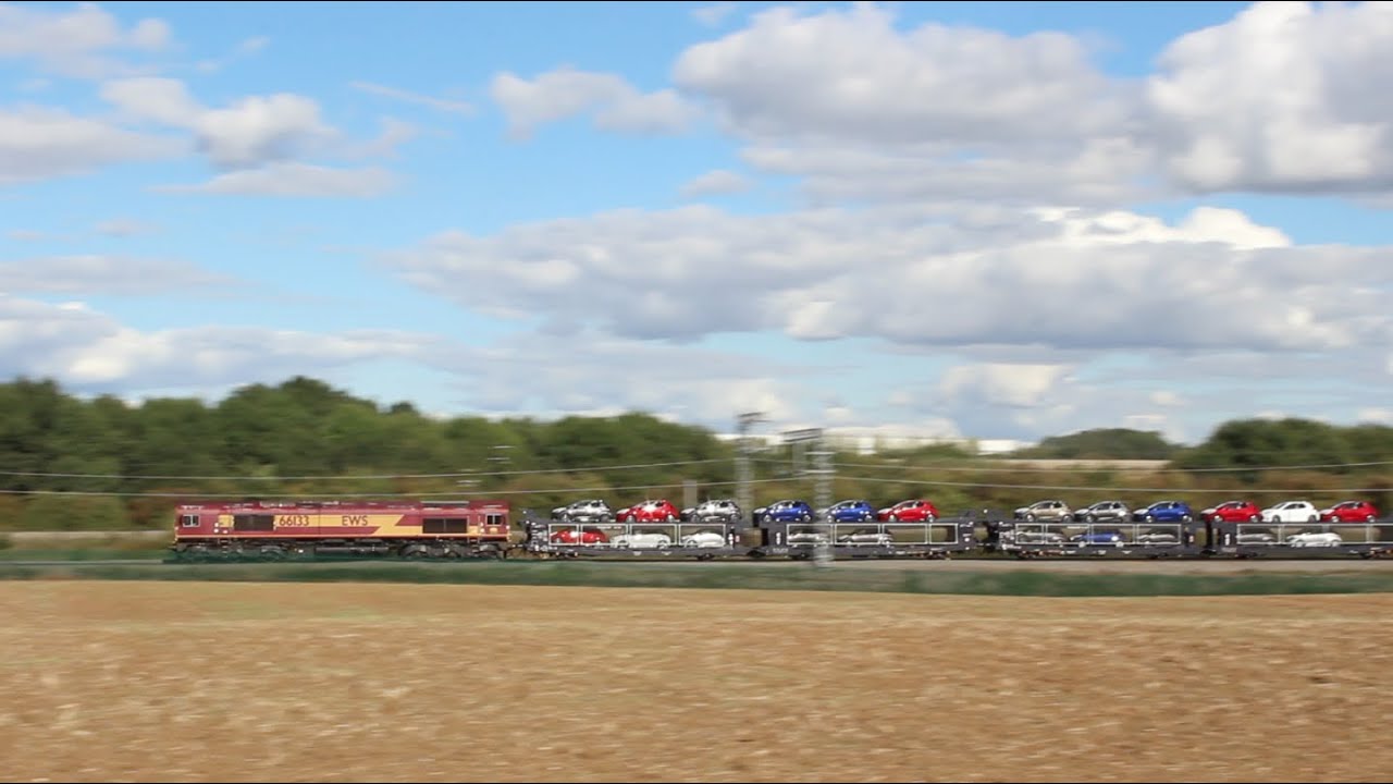 Class 66 EWS 66133 Toyota Car Train at Irchester Midland Main Line 16th ...