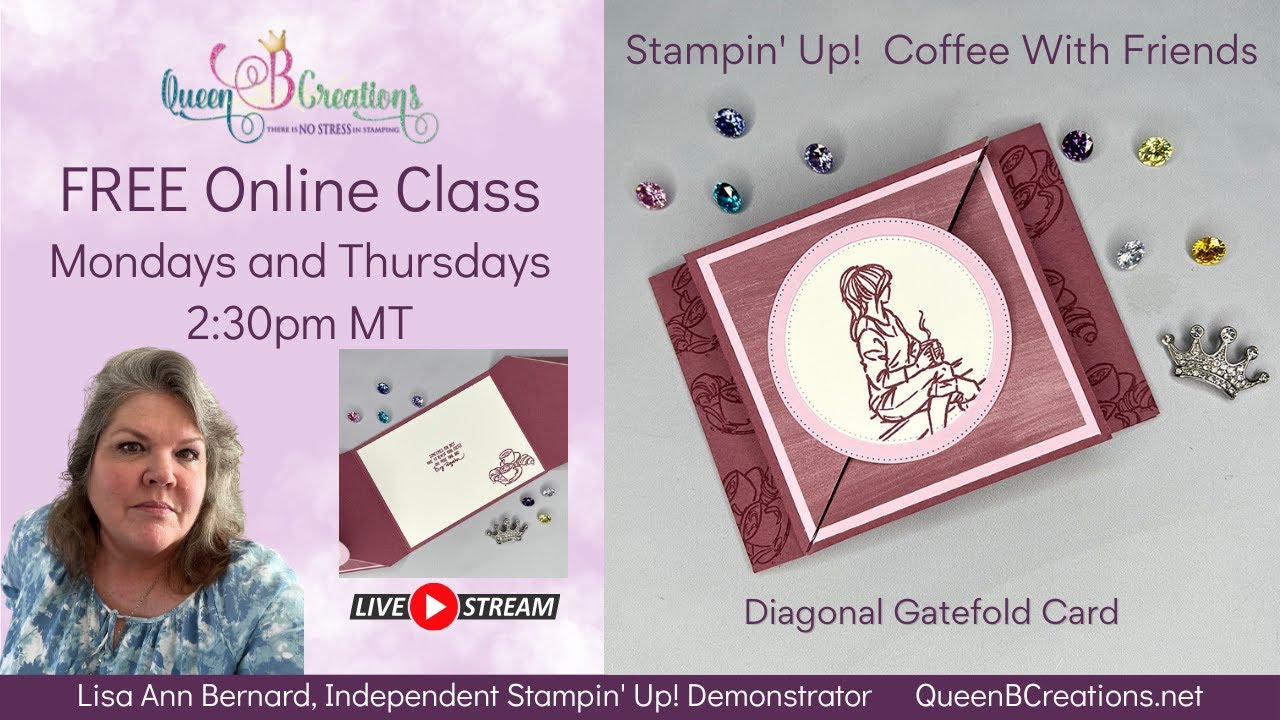 👑 Diagonal Gatefold Card - Stampin' Up! Coffee With Friends - YouTube